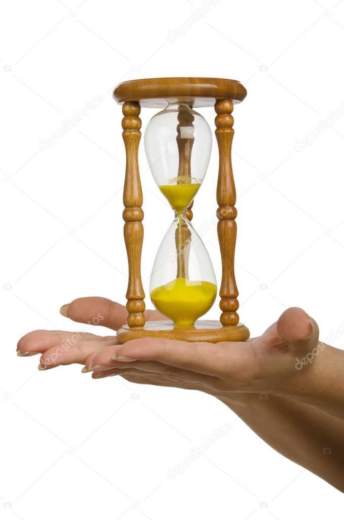 Hand Holding Hourglass