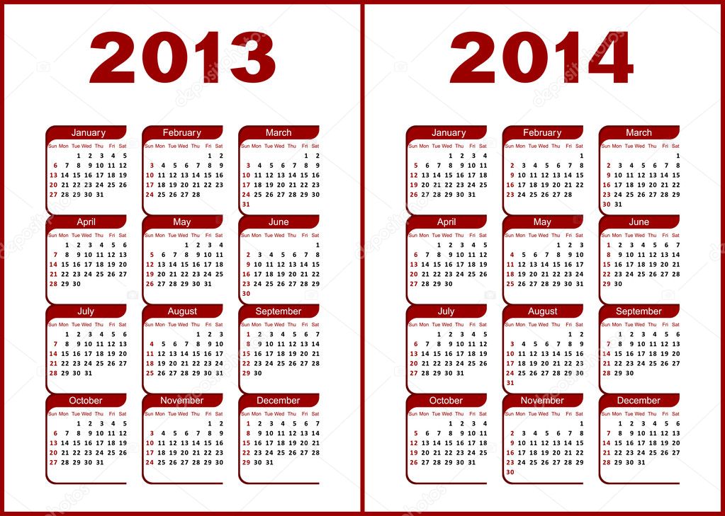 Calendar 2013,2014 — Stock Vector © Silantiy #11793803