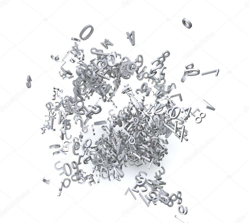 3d numbers exploded Stock Photo by ©sommersby 11662144