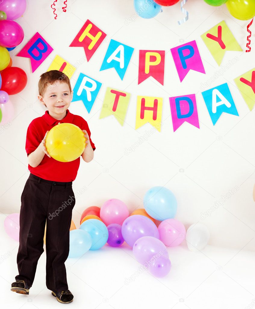 Child birthday party with boy. — Stock Photo © poznyakov #11295082