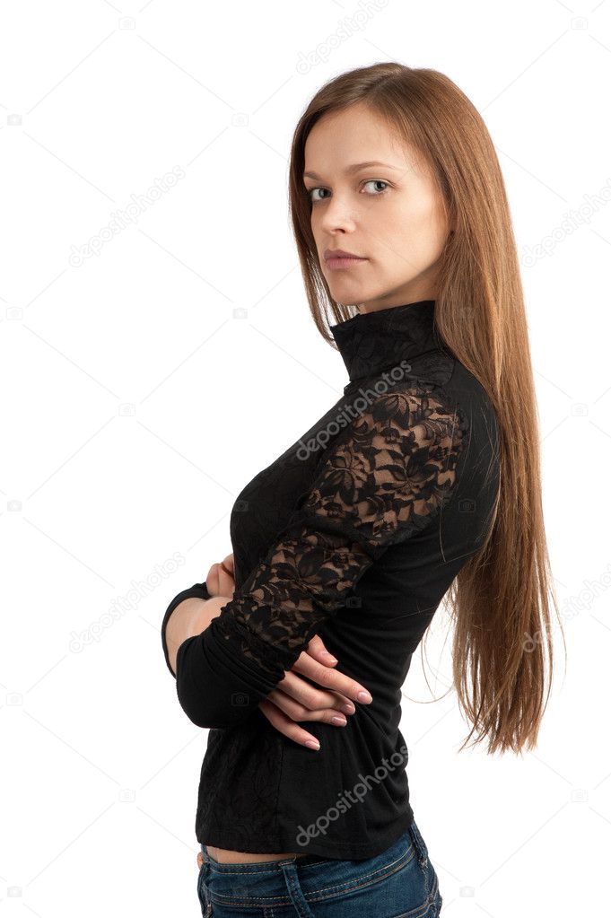 Portrait of beautiful female model — Stock Photo © spaxiax #10781415