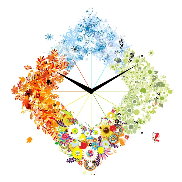 Design of clock. Four seasons, concept. ⬇ Vector Image by © Kudryashka ...
