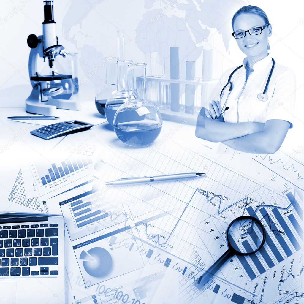 Medicine science and business collage — Stock Photo © SergeyNivens ...