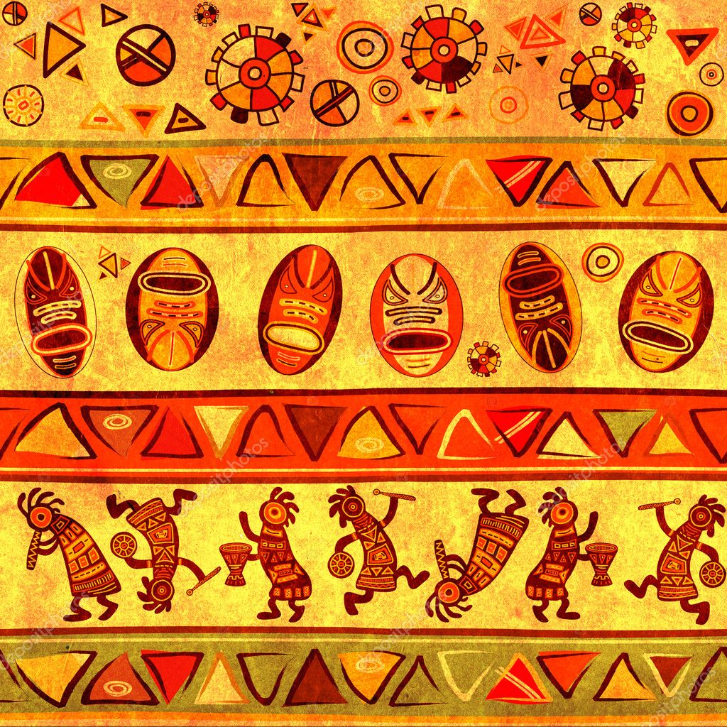 Seamless background with african traditional patterns — Stock Photo ...