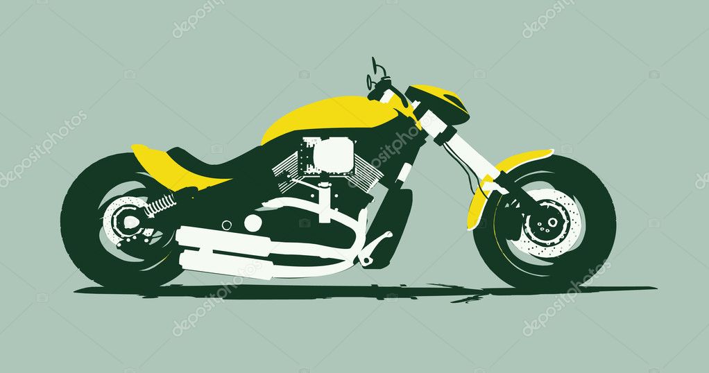 Vector harleycustom bike side view Stock Vector Image by ©fckncg #12094136