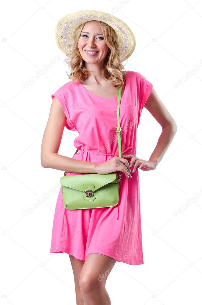 Woman ready for beach on white — Stock Photo © Elnur_ #12324624