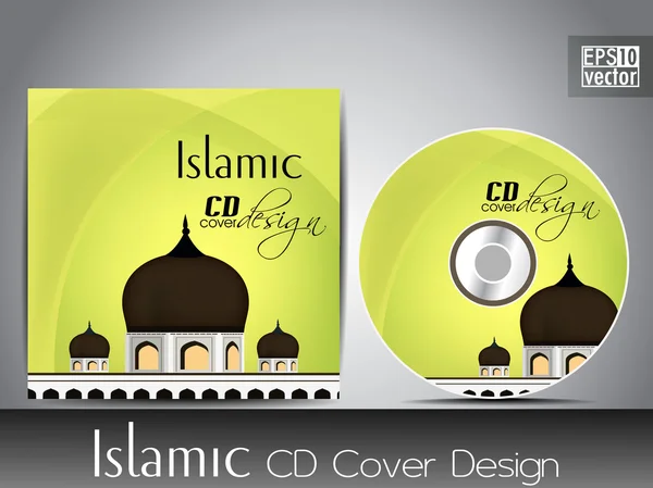 Islamic CD cover design with Mosque or Masjid silhouette with bl Stock ...