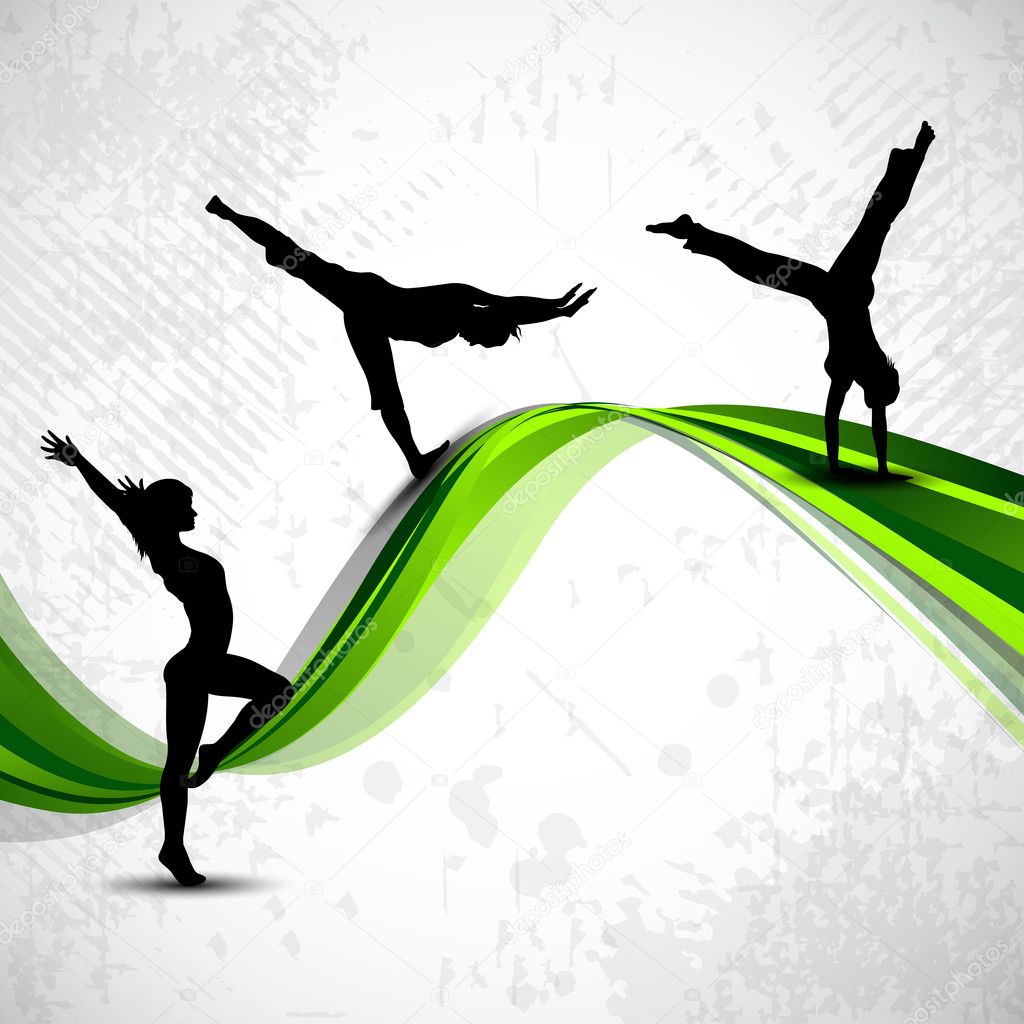 Gymnastic artistic girls. — Stock Vector © alliesinteract #11256660