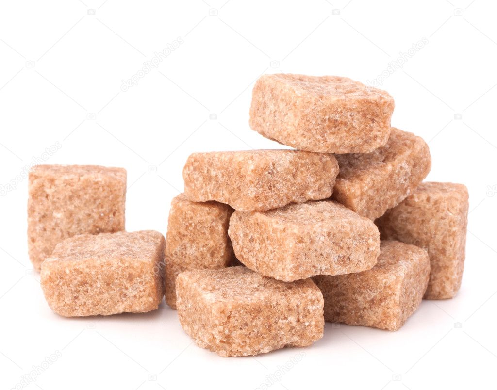 Lump brown cane sugar cubes Stock Photo by ©natika 11202560