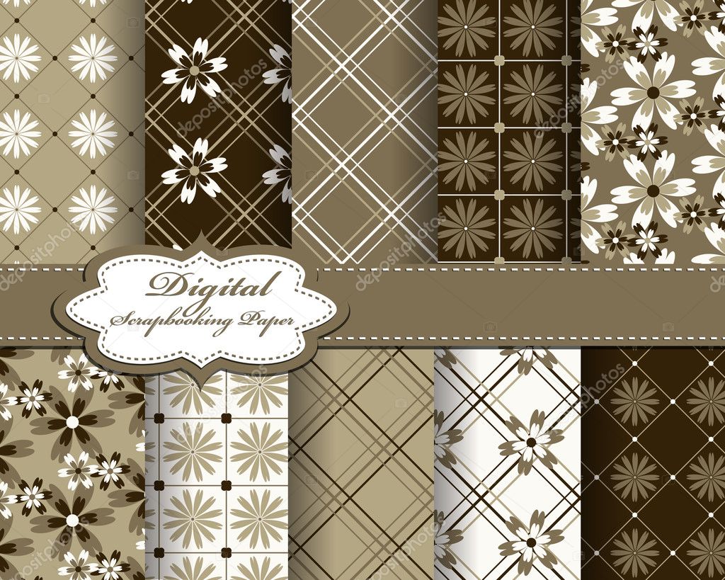 Set of vector flower paper for scrapbook Stock Vector Image by ...