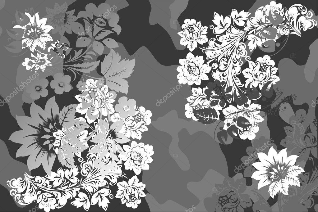 Dark gray flower background illustration — Stock Vector © Dr.PAS #12358478