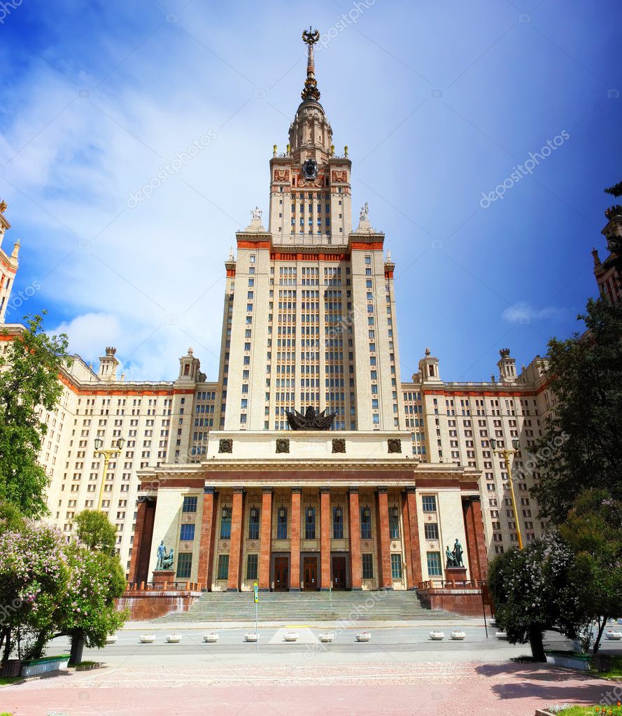 Lomonosov Moscow State University, Main Building — Stock Photo ...