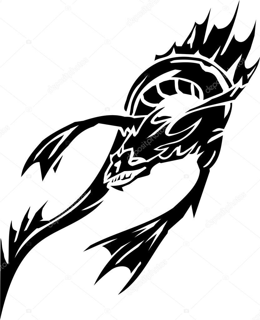 Sea Monster - vector illustration. Vinyl-ready. — Stock Vector ...