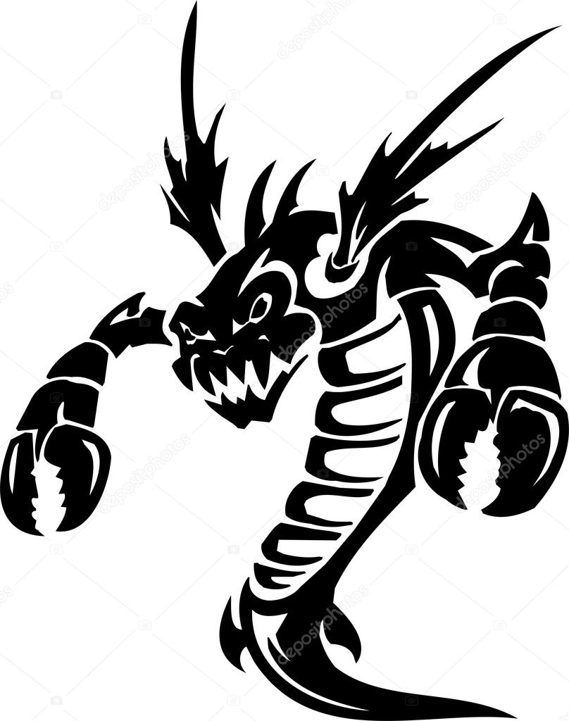 Sea Monster - vector illustration. Vinyl-ready. Stock Vector Image by ...