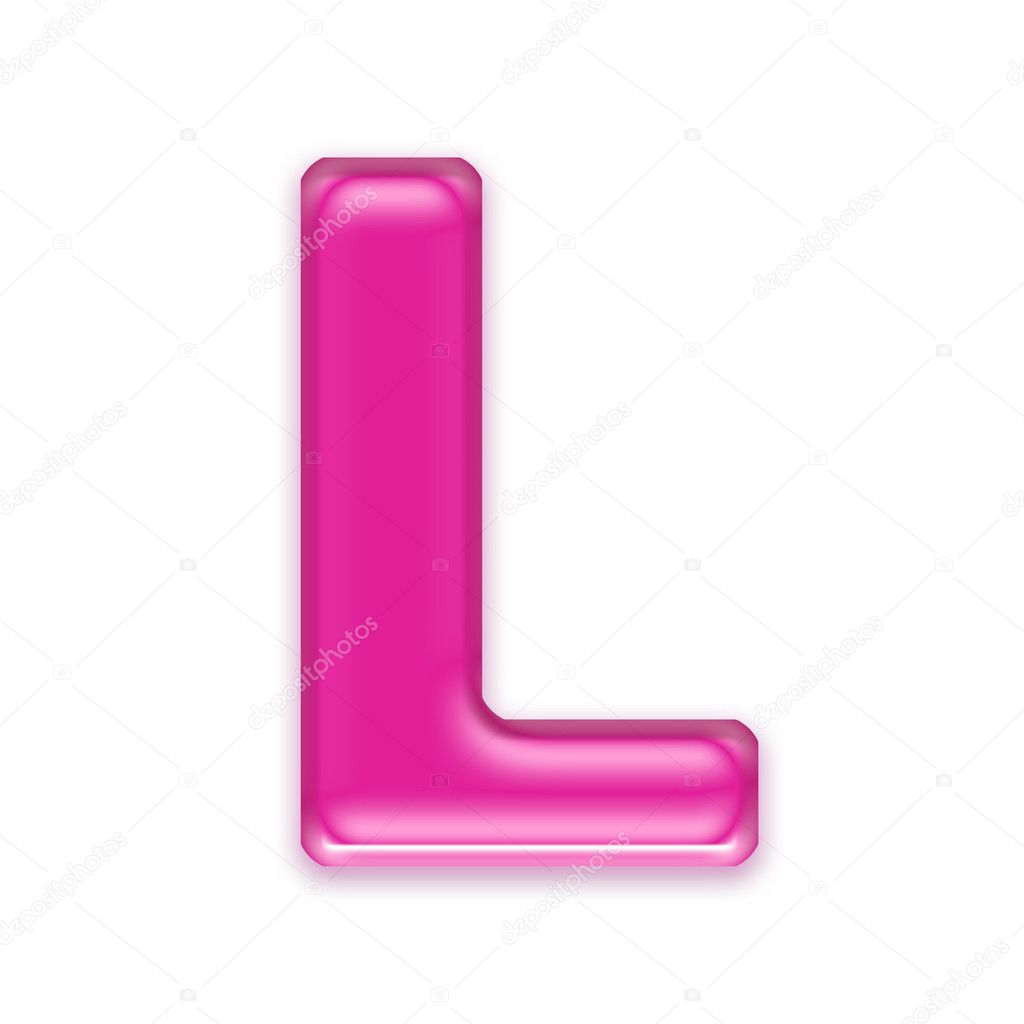 Letra de crema rosada aislado sobre fondo blanco - l — Foto de stock ...