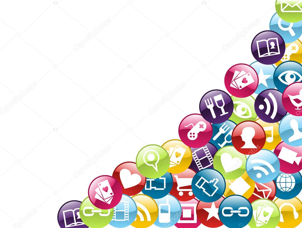 Mobile phone app icons background Stock Vector by ©cienpies 10920920