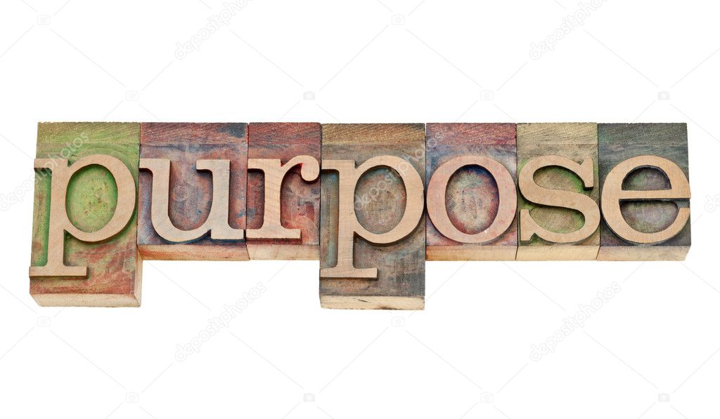 Purpose word in letterpress wood type Stock Photo by ©PixelsAway 12225365