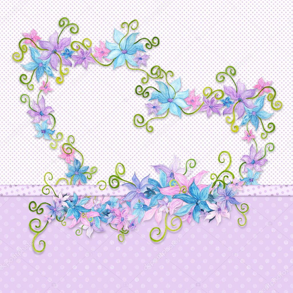Floral heart frame — Stock Photo © VenisM #11375242