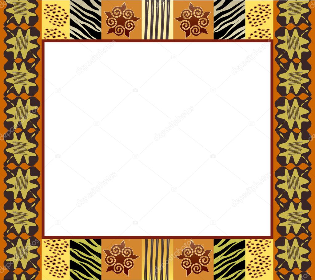 African style frame 1 — Stock Vector © rixipix #11330934