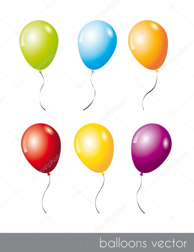 Six balloons — Stock Vector © yupiramos #12210579