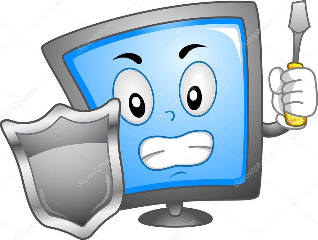 Computer Mascot — Stock Photo © lenmdp #11569958