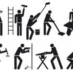 Working Construction Hard Labor Pictogram Icon Symbol Sign Stock Vector ...