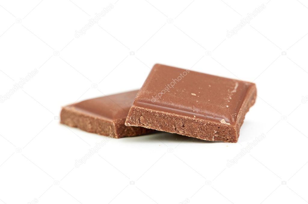 Broken chocolate bar on a white background — Stock Photo © merznatalia ...