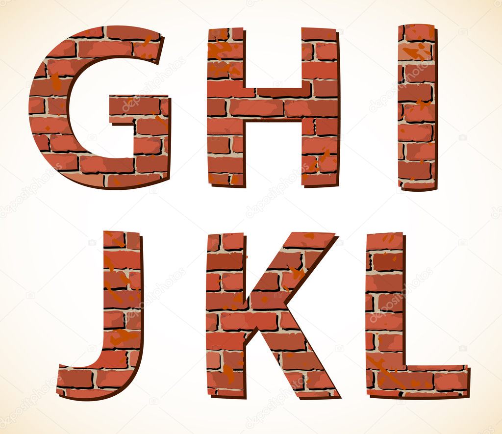 Set brick alphabet. Vector illustration Stock Vector Image by ©emaria ...