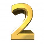 The number 2 in gold Stock Photo by ©zentilia 8292993