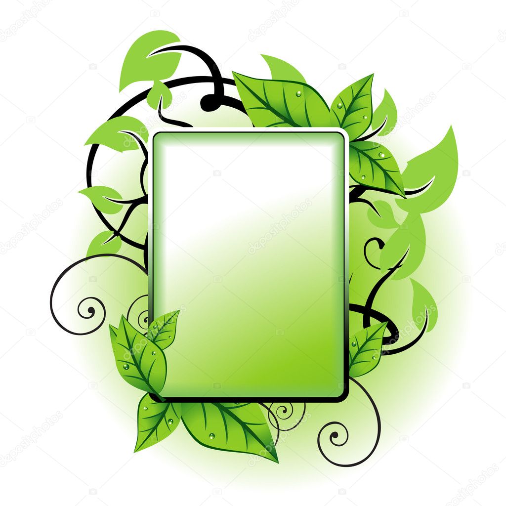 Green leaf frame Stock Vector by ©pinnacleanimate 12021829