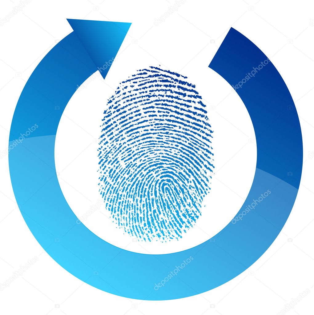 Fingerprint security check illustration design over white — Stock Photo ...