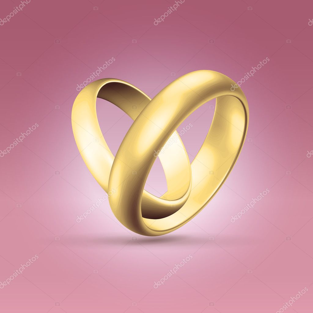 Shining golden wedding couple rings ⬇ Vector Image by © illuland ...