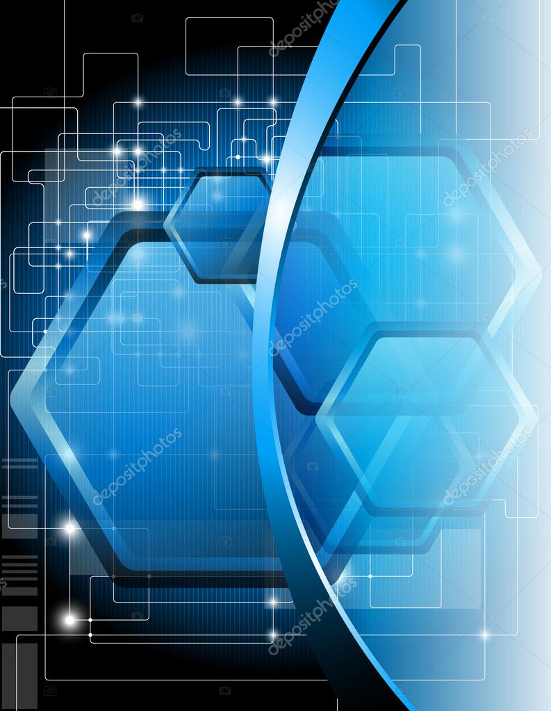 Blue technical background Stock Vector Image by ©adigrosu #12185739