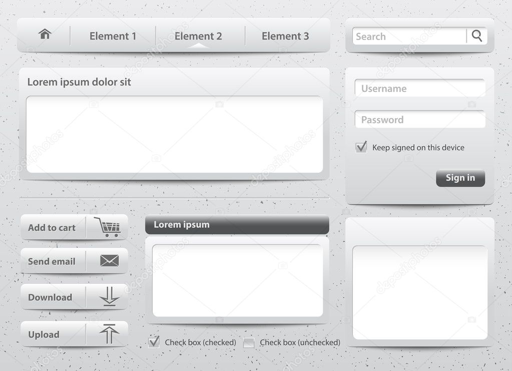 Light gray skin web elements Stock Vector Image by ©gorgrigo #11944623