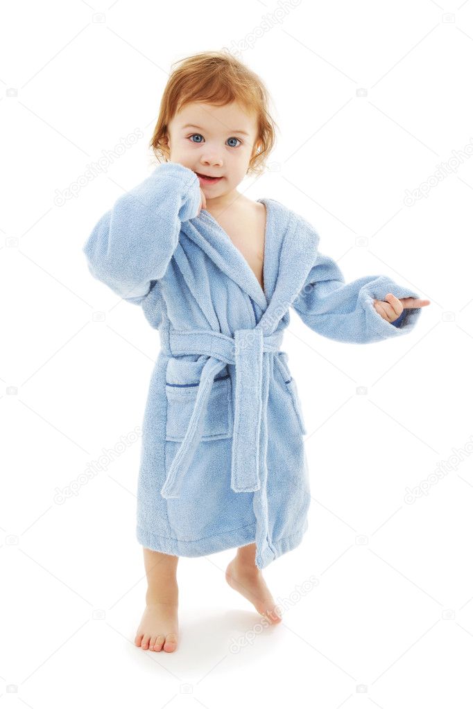 Baby boy in blue robe Stock Photo by ©Syda_Productions 11769862