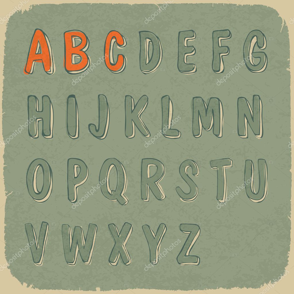 Retro styled sans-serif font. Vector, EPS10 Stock Vector Image by ...