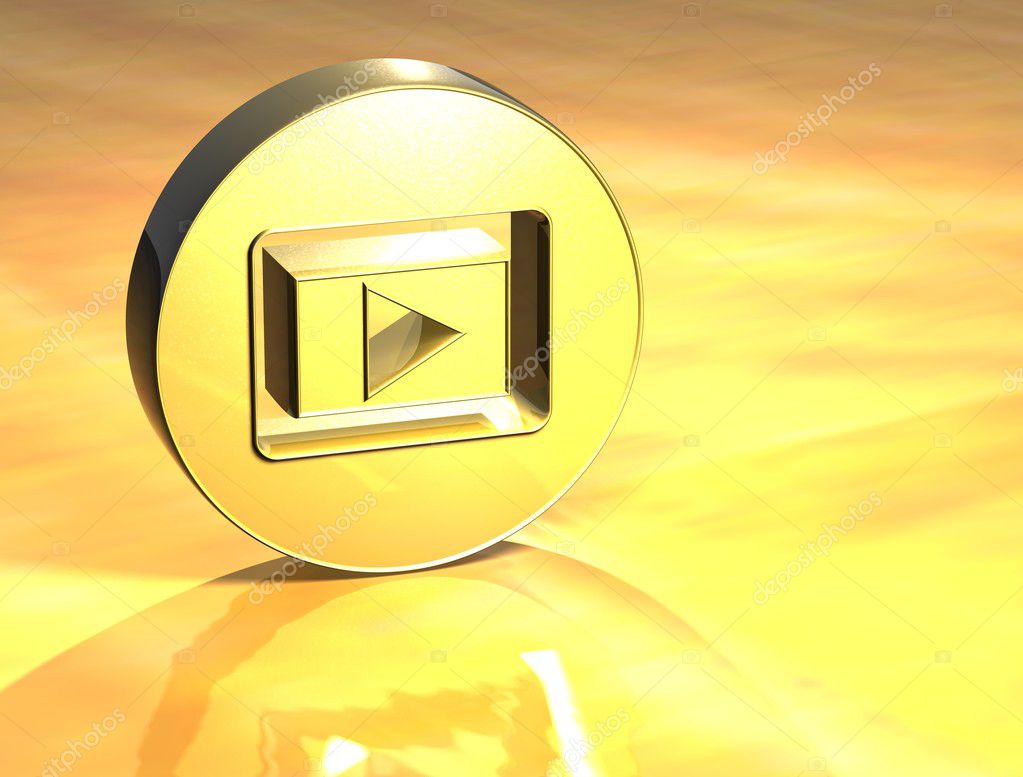 3D Play Gold Sign — Stock Photo © Curioso_Travel_Photography #11193013