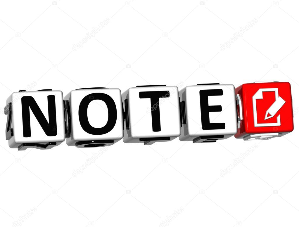 3D Note Button Click Here Block Text Stock Photo by ©Curioso_Travel ...