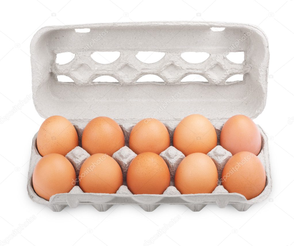 Ten brown eggs in a carton package Stock Photo by ©usersam2007 11437181
