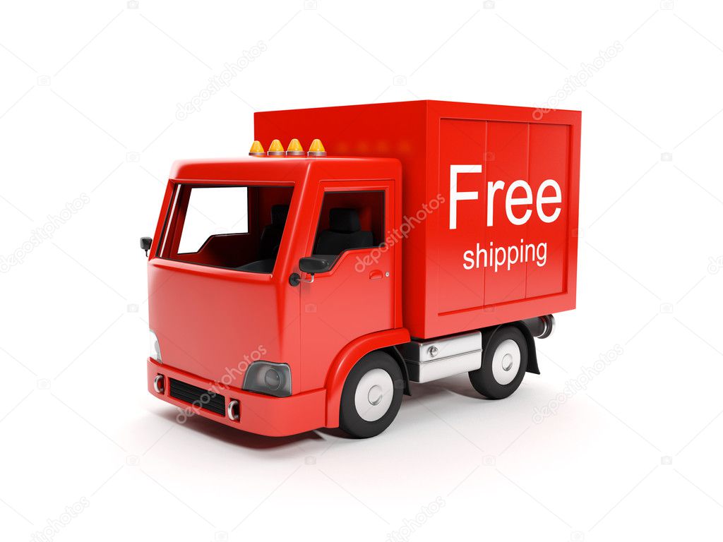 3d illustration: Free delivery of goods to any place Stock Photo by ...
