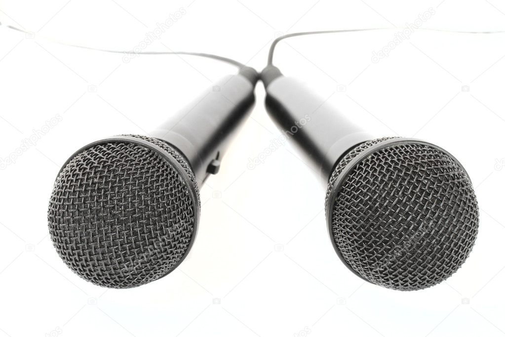 Two microphones on a white background- var. 3 — Stock Photo © Chernov ...