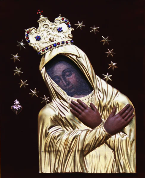 Virgin Mary Queen Heaven Symbol Love Mildness Obedience Antique Statue ...