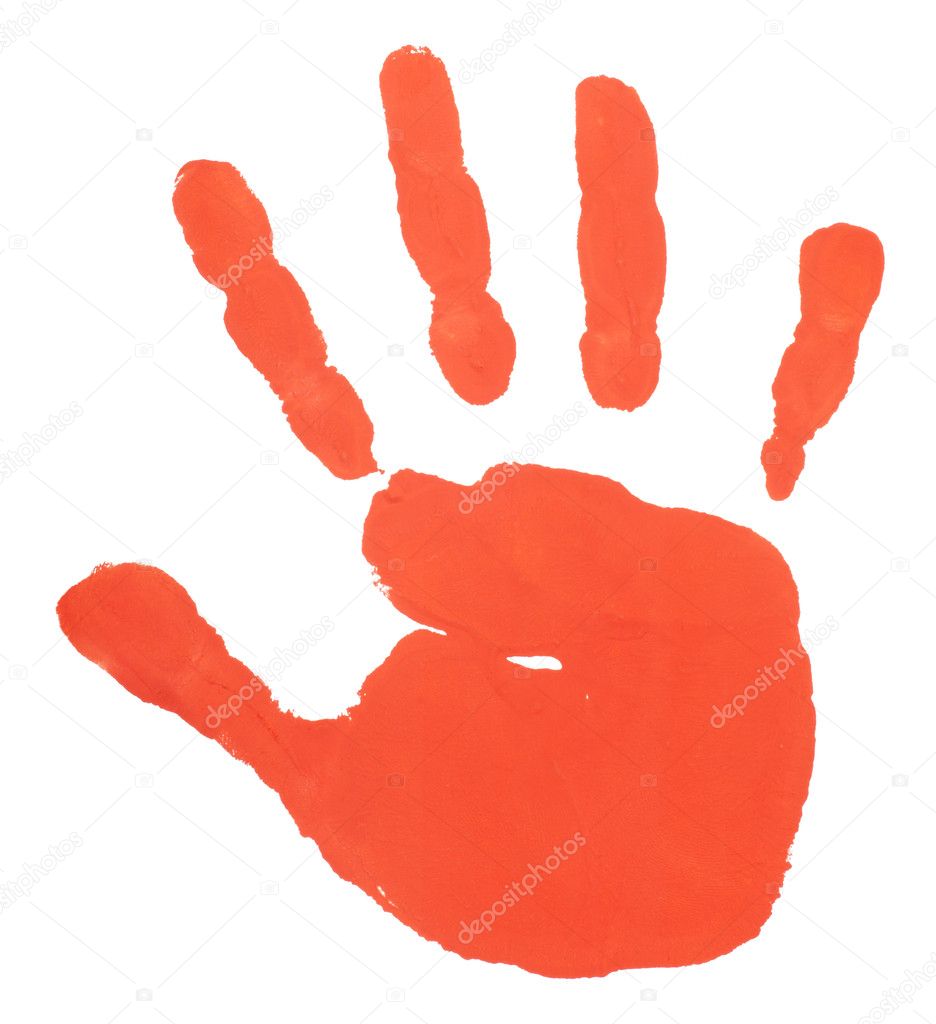 Hand print color art craft trace paint — Stock Photo © PicsFive #11226890