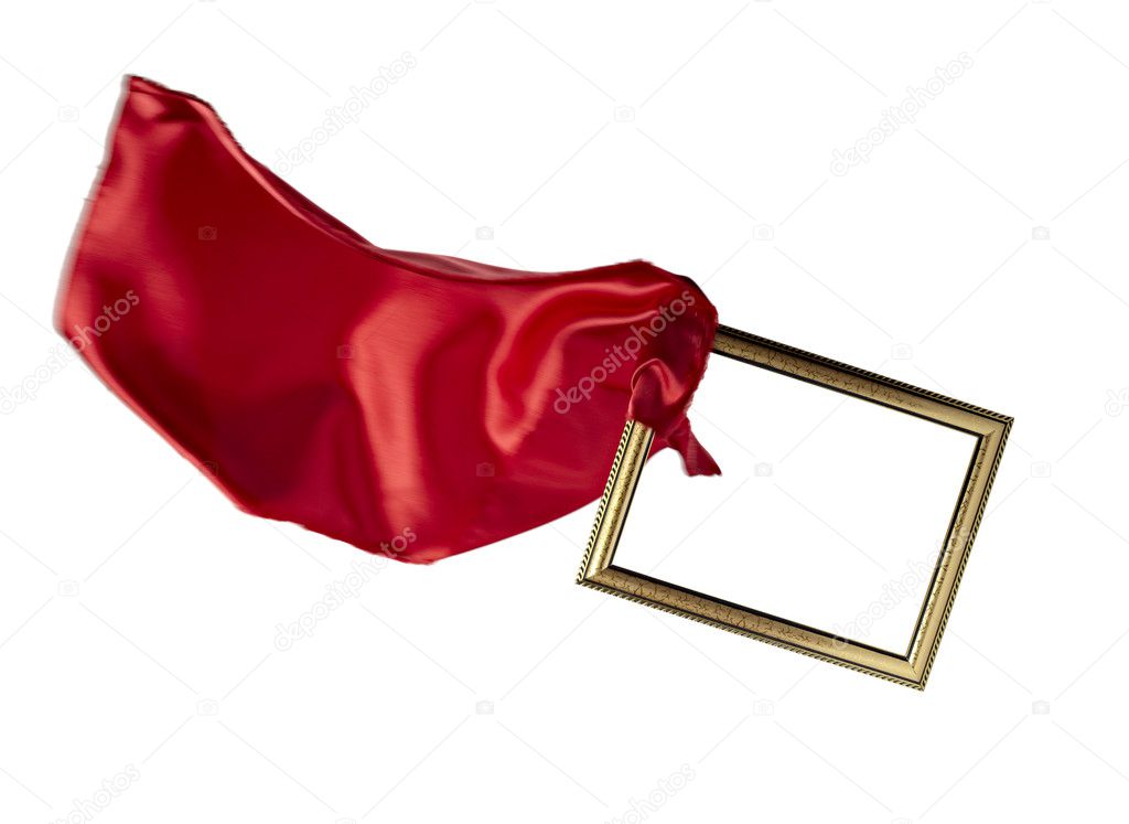 Silk satin fabric texture background wooden frame Stock Photo by ...