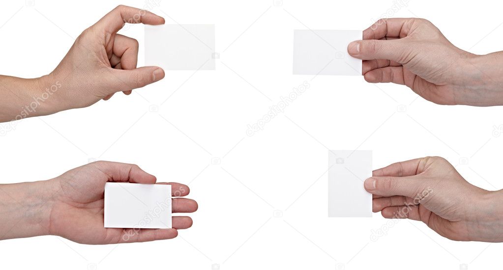Hand holding blank message note Stock Photo by ©PicsFive 11437026