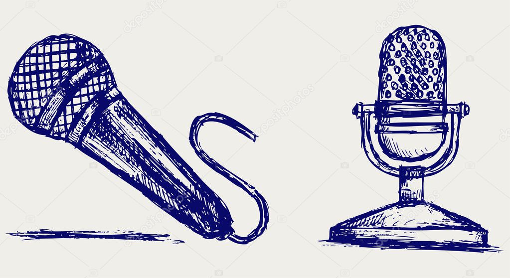 Sketch microphone — Stock Vector © Kreativ #11452522