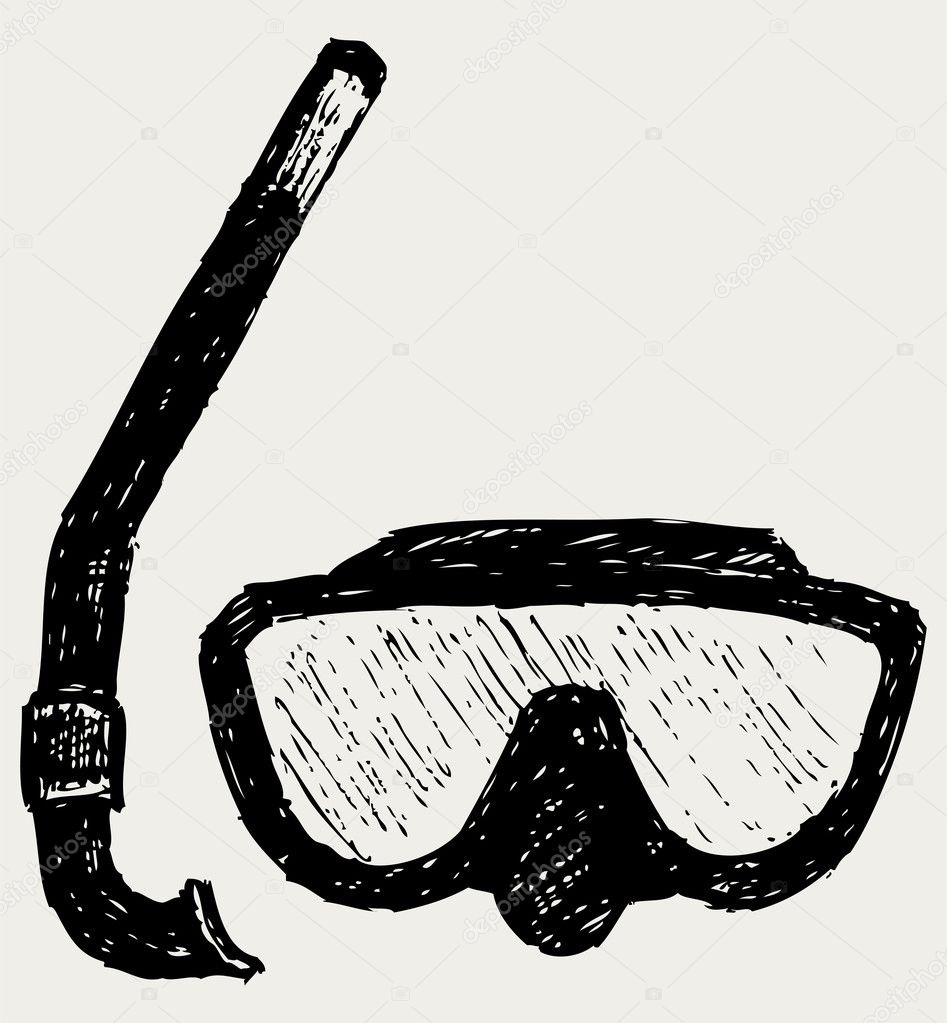Diving goggles with snorkel Stock Illustration by ©Kreativ #12068074