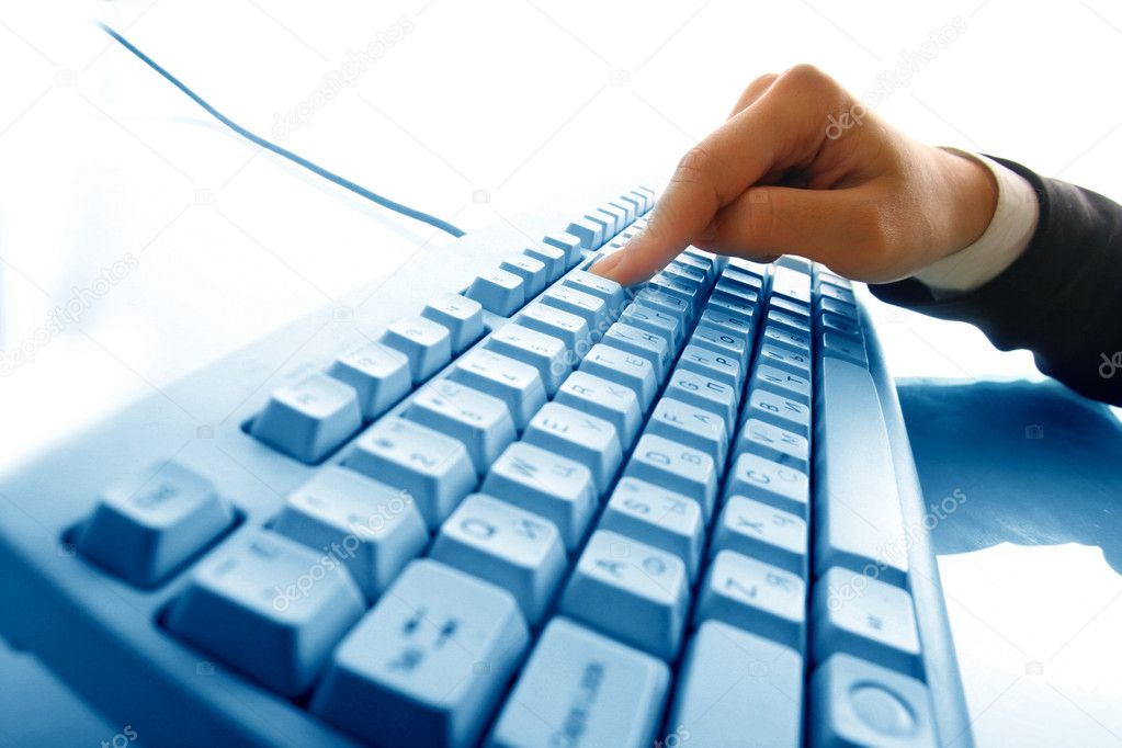 Girl typing — Stock Photo © yellow2j #10980196