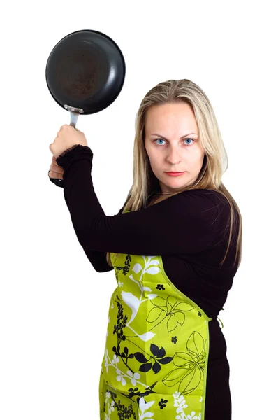 Angry woman frying pan Stock Photos, Royalty Free Angry woman frying ...