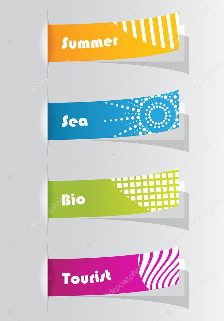Set of colorful vector sample stickers for your website Stock Vector by ...